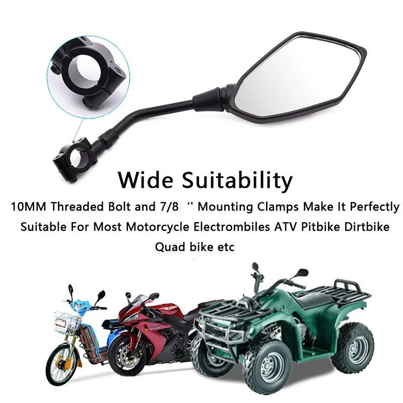 Motorcycle-Rearview-Mirrors-Scooter-Moto-Side-Mirrors-FOR-Yamaha-yz-125 ...