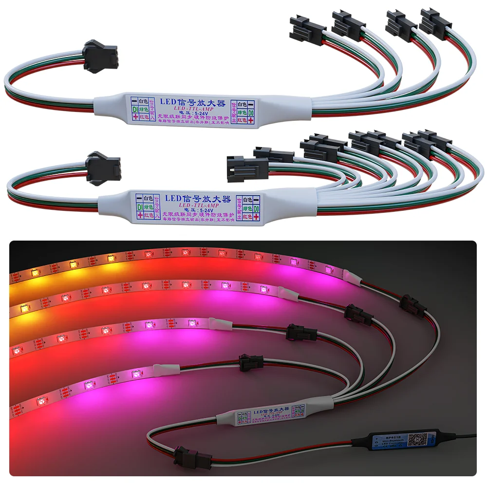 3PIN-LED-TTL-Signal-Amplifier-Repeater-Mini-for-WS2812B-WS2811-SK6812 ...