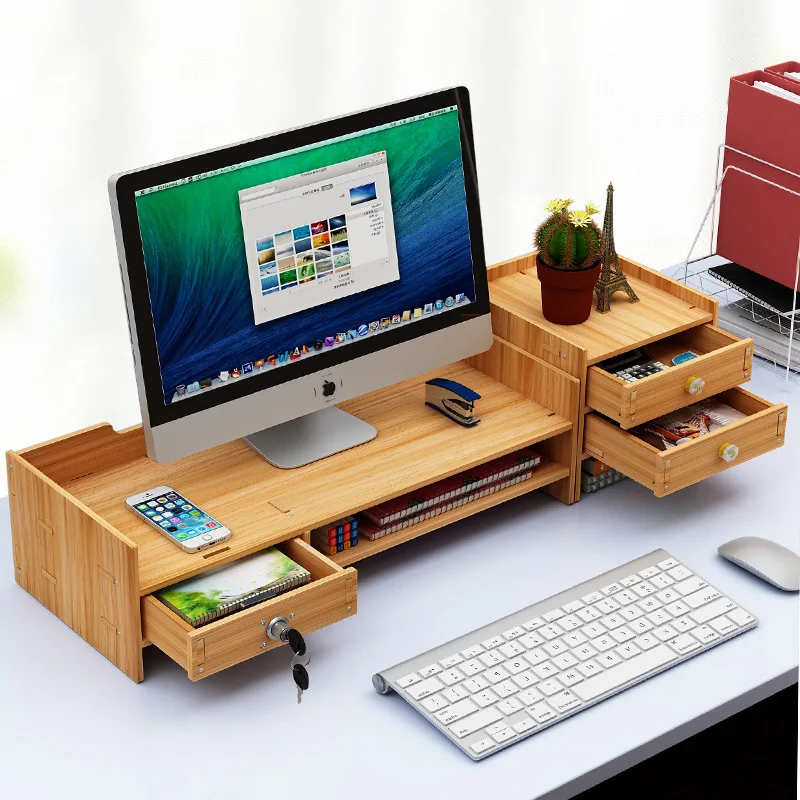 Computer-Monitor-Heightening-Shelf-Support-Base-Office-Supplies-Desktop ...