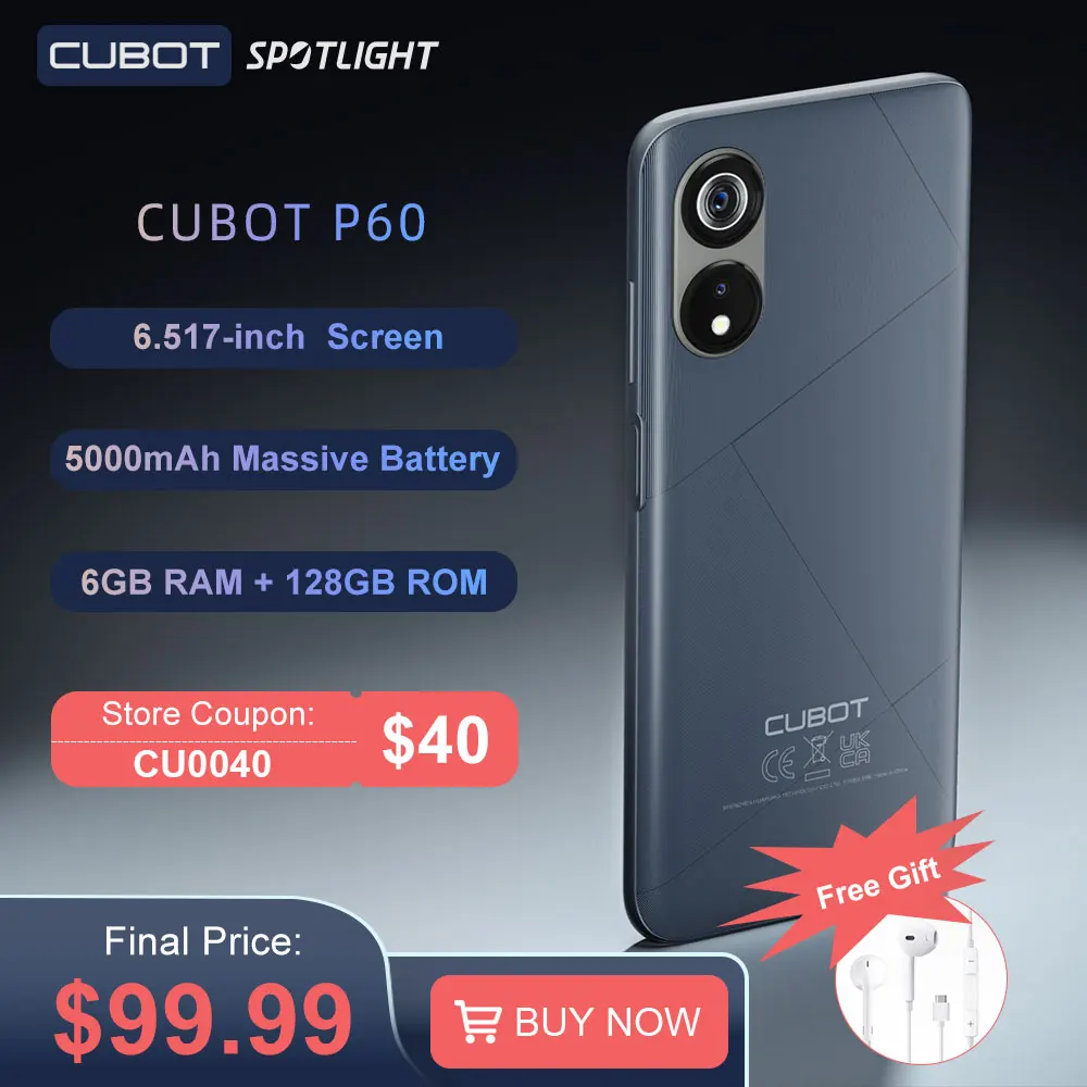 Cubot P60, 2022 Neues Smartphone Android 12, mobiltelefone 6.517 Zoll ...