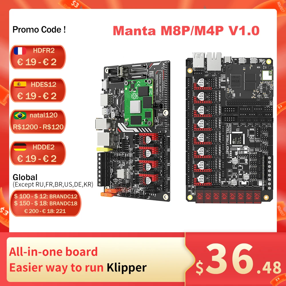 BIGTREETECH MANTA M8P V 1,0 MANTA M4P 3D Motherboard TMC2209 ...