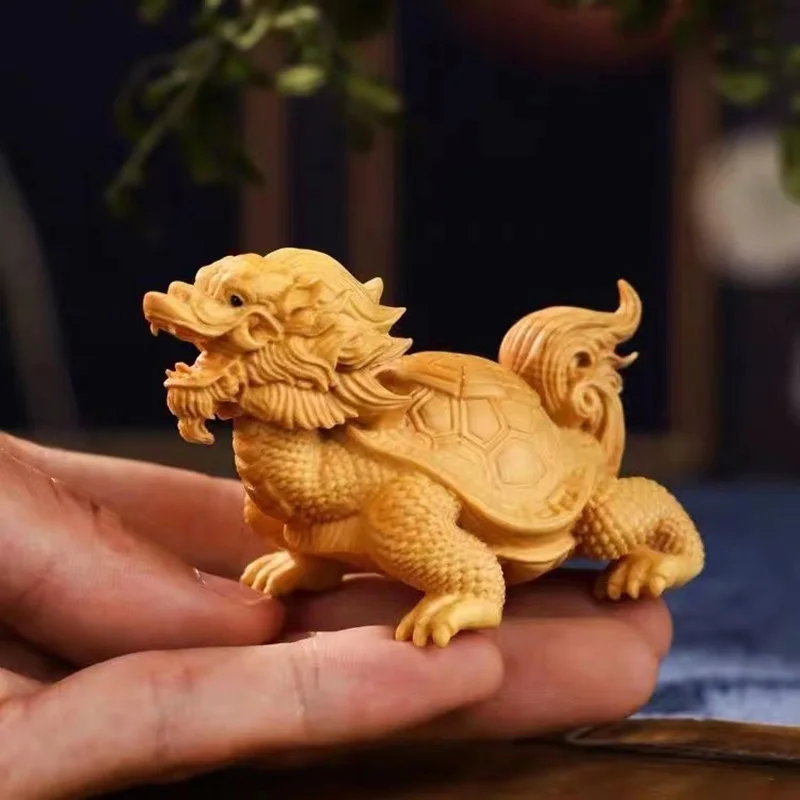 Cypress dragon turtle sculptures and Figurines Chinese mascot Solid ...