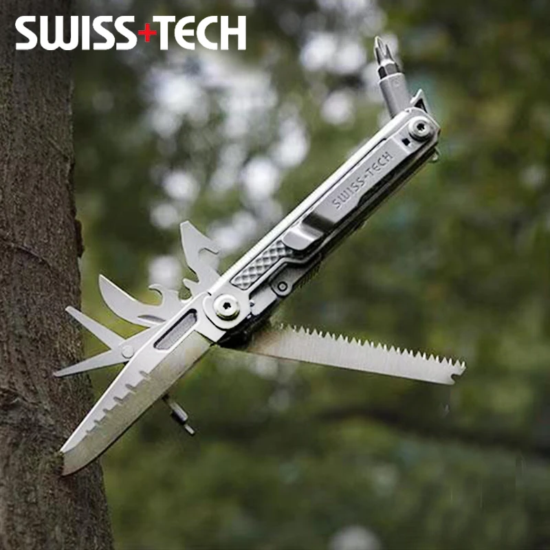 SWISS TECH 11 in 1 Multitool Folding Knife Multi Knife Outdoor EDC ...