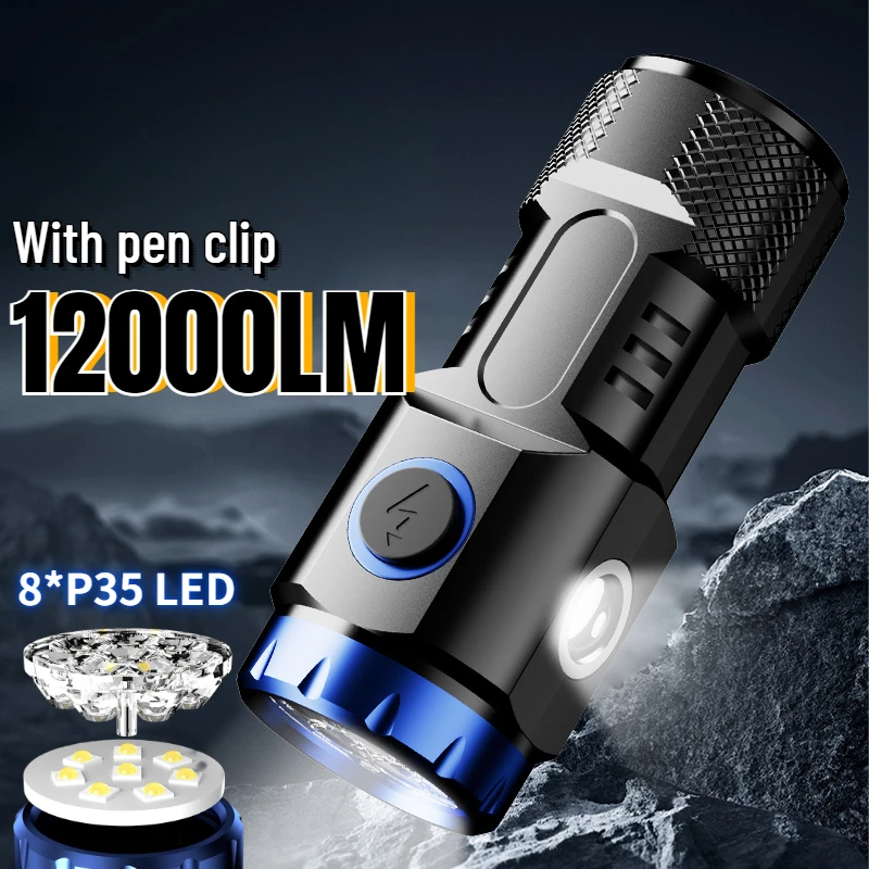 High-Quality-4-6-8-P35-LED-Flashlight-ABS-Super-Bright-Torch ...