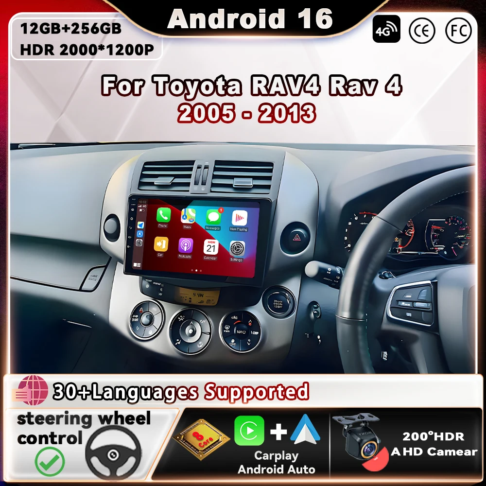 For Toyota RAV4 Rav 4 2005 - 2009 2010 2011 2012 2013 Android 16 Car ...