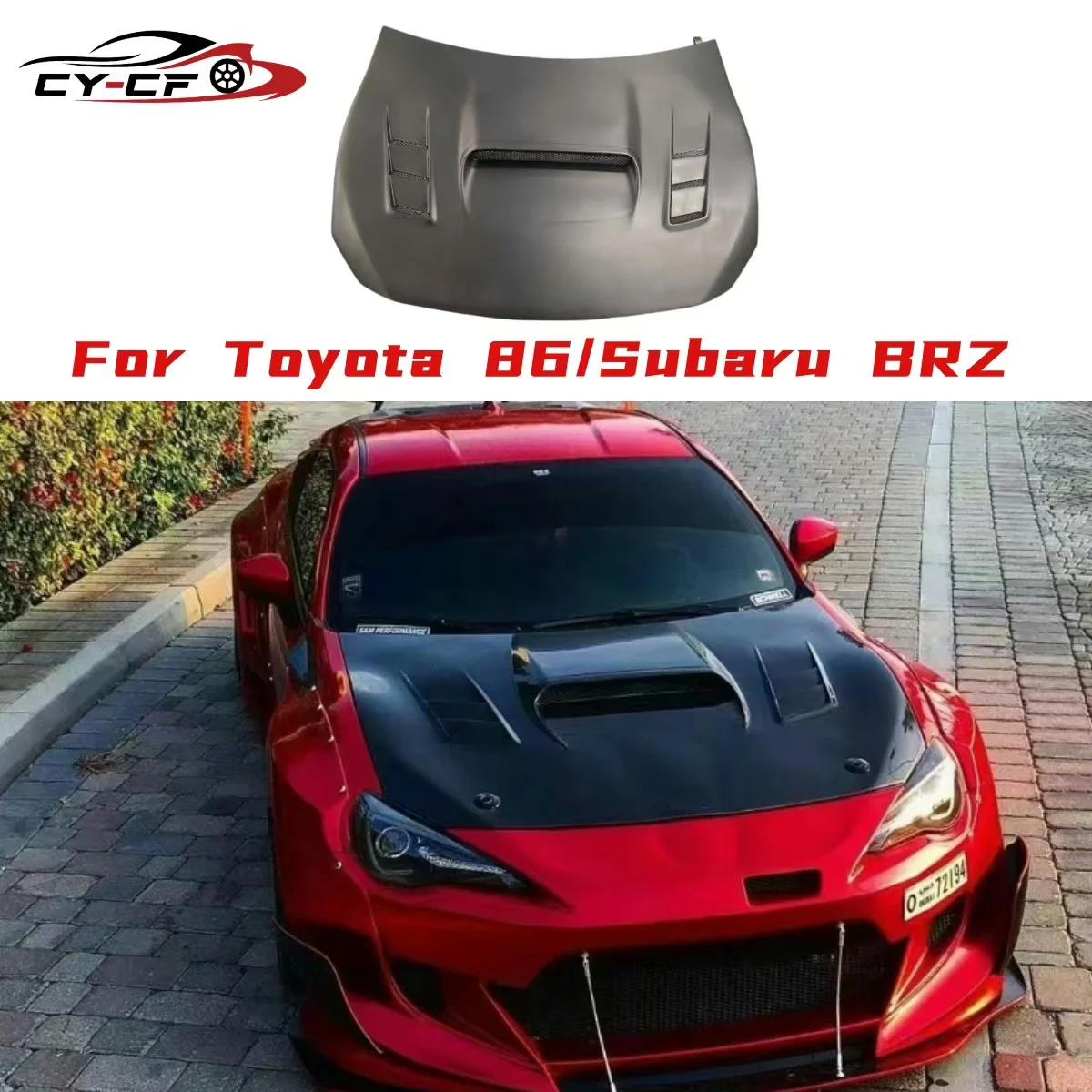 Carbon Fiber W Style Hood for 2013-2019Toyota GT86 ZN6 Subaru BRZ ZD6 ...