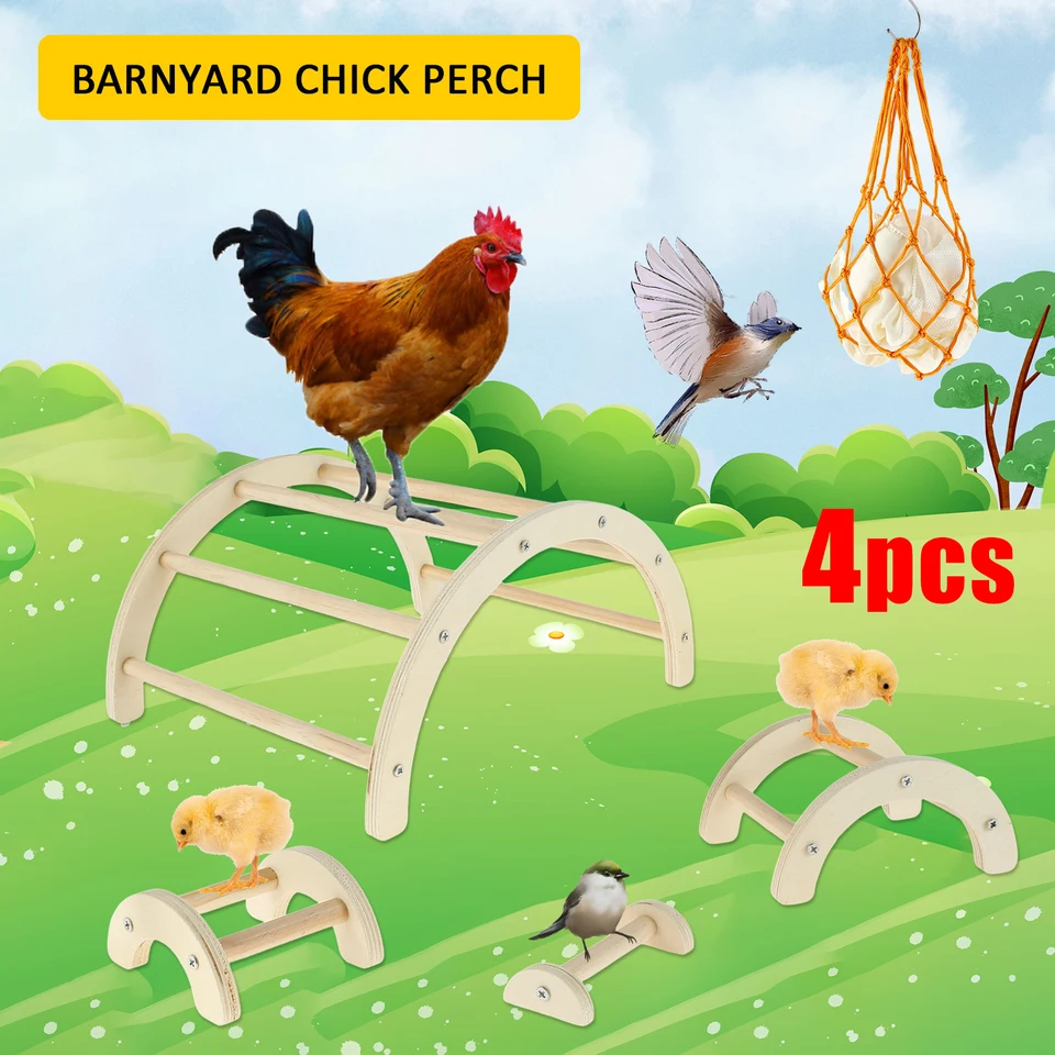 Accessoire Poule Jorewood Chicken Coop Toy - Natural Wooden Swing ...