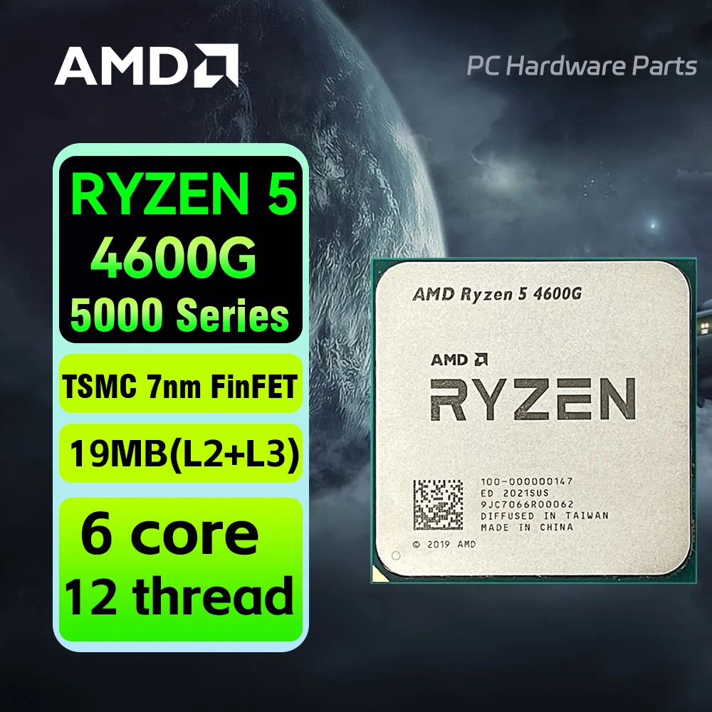 New AMD Ryzen 5 4600G R5 4600G CPU 3.7 GHz 6-Core 12-Thread Processor 3 ...