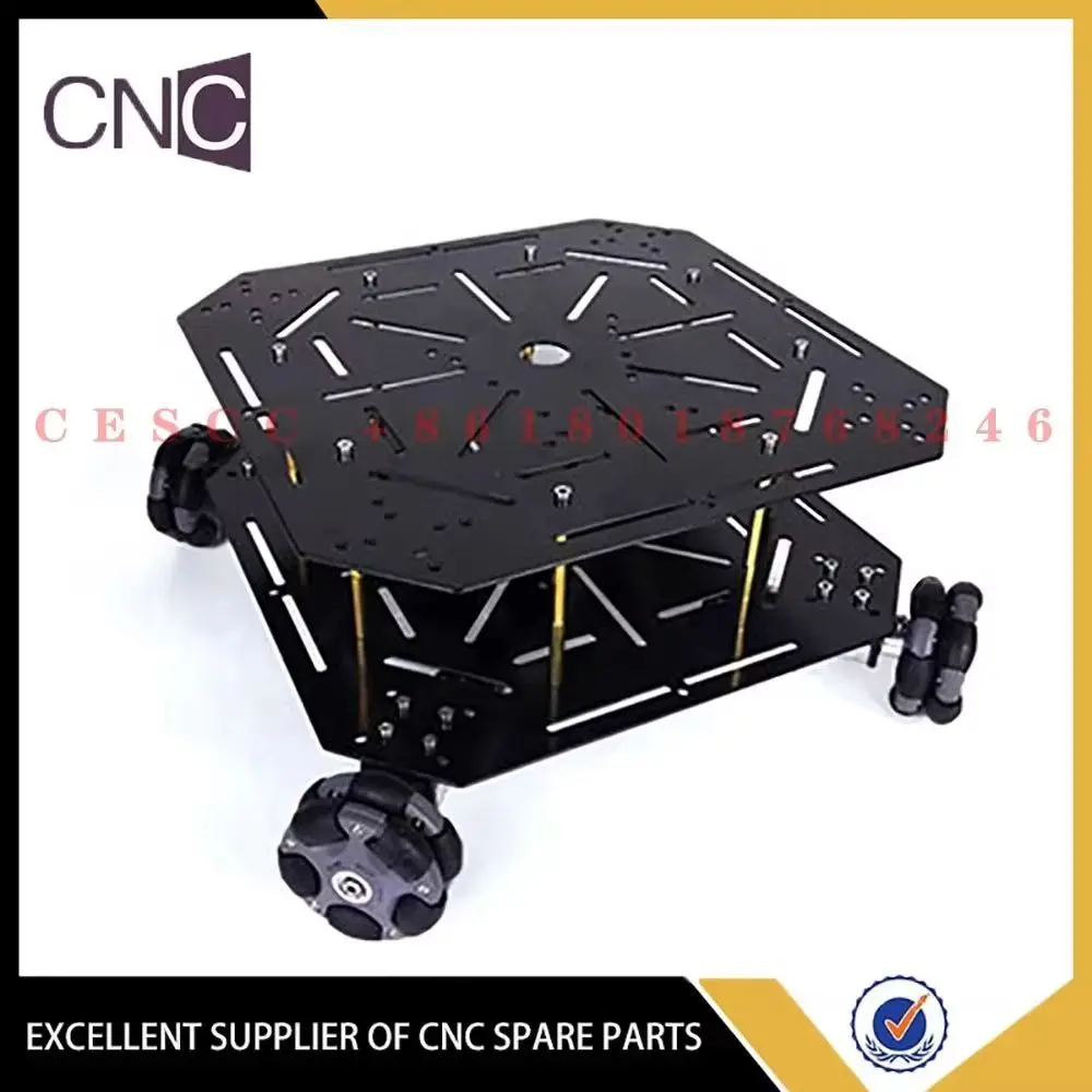 58mm/100mm omnidirectional wheel trolley steel chassis four-wheel drive ...