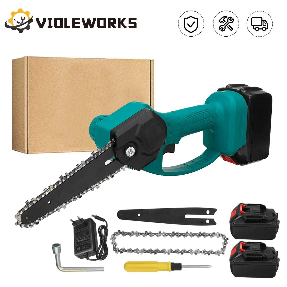 Mini motosserra portátil a bateria