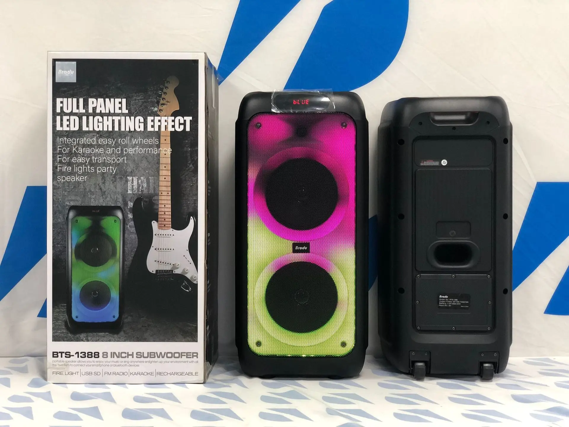 KTS Brodu speaker BTS-1388 Wireless Portable Speaker dual 8 inch BT ...