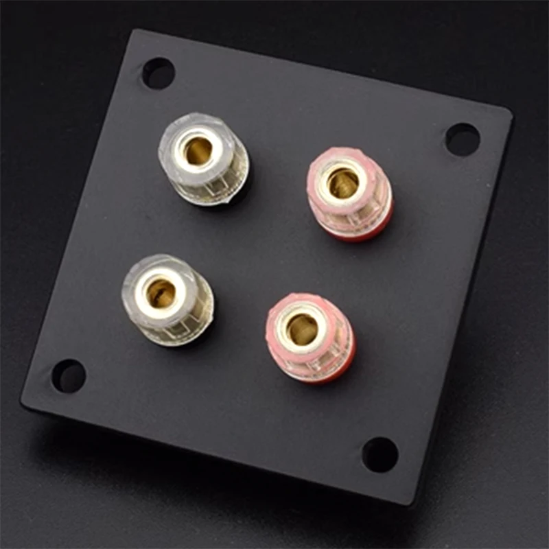 Square-Speaker-Terminal-Binding-Post-Block-Black-Acrylic-Junction-Plate ...