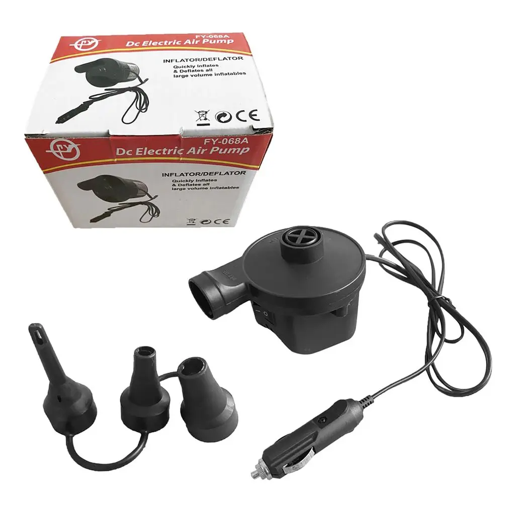 12V-Air-Mattress-Camping-Pump-Car-Electric-Inflatable-Pump-with-3 ...