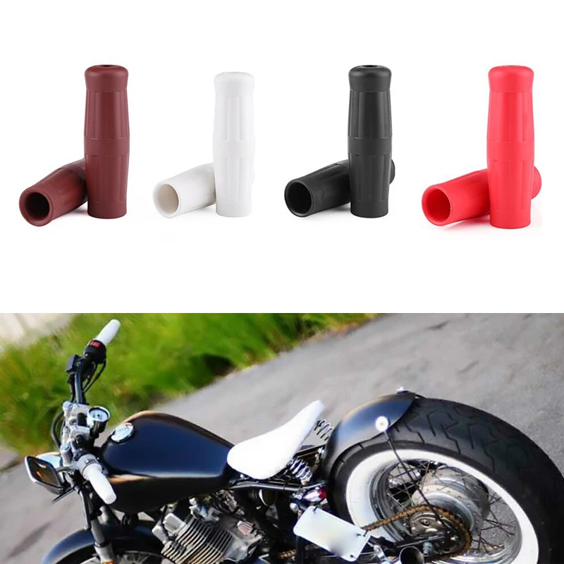 Universal Fit 22mm Vintage Style Rubber Motorcycle Handle Bar Retro ...
