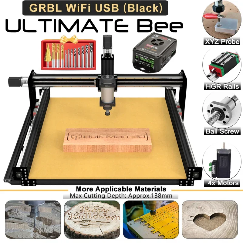 21-OFF-BulkMan-3D-Black-ULTIMATE-Bee-CNC-Machine-Full-Kit-Upgraded-Ball ...