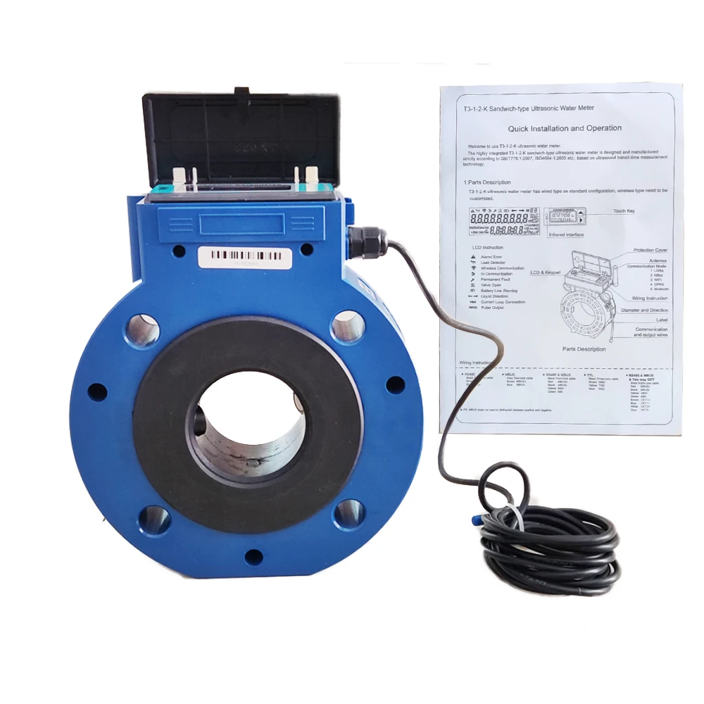 Digital-ultrasonic-water-meter-DN65-DN150-ultrasonic-flow-meter-RS485-remote-transmission ...