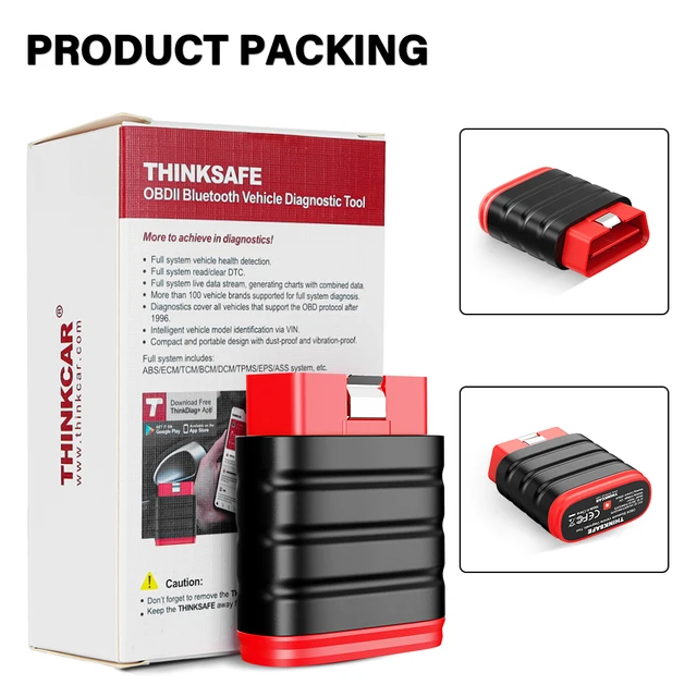 Thinkcar Thinksafe OBD2 Bluetooth Scanner Code Reader Car All System ...