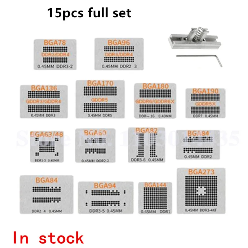 15pcs-lot-Full-Set-BGA-Reballing-Stencil-Dedicate-Kit-For-DDR-DDR2-DDR2 ...