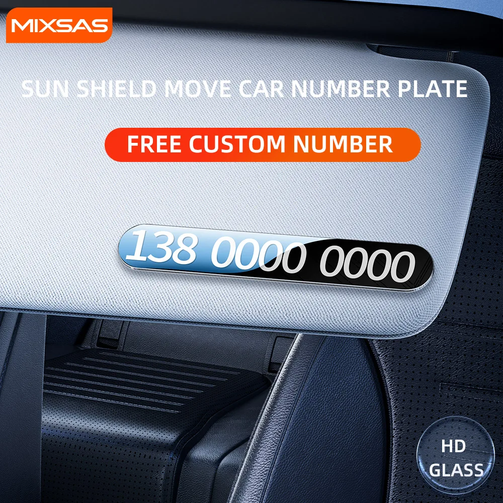 MIXSAS New HD Glass Move Car Plate 622 Temporary Parking Card Install ...