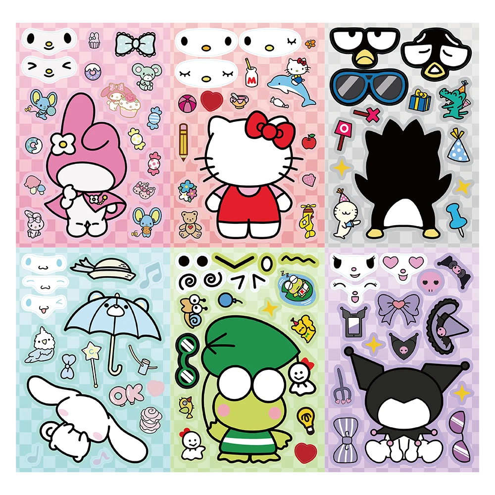 8Sheets-Sanrio-Children-DIY-Puzzle-Sticker-Kuromi-My-Melody-Hello-Kitty ...