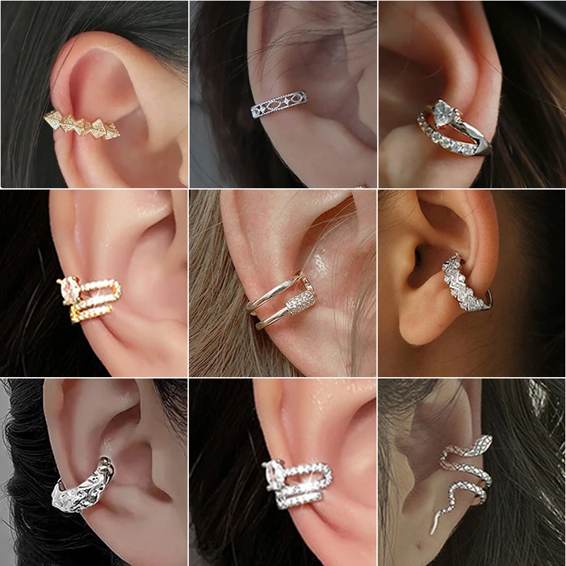 1pc-Kpop-Delicate-Ear-Clip-Non-Piercing-Earrings-for-Women-Crytsal-Fake ...