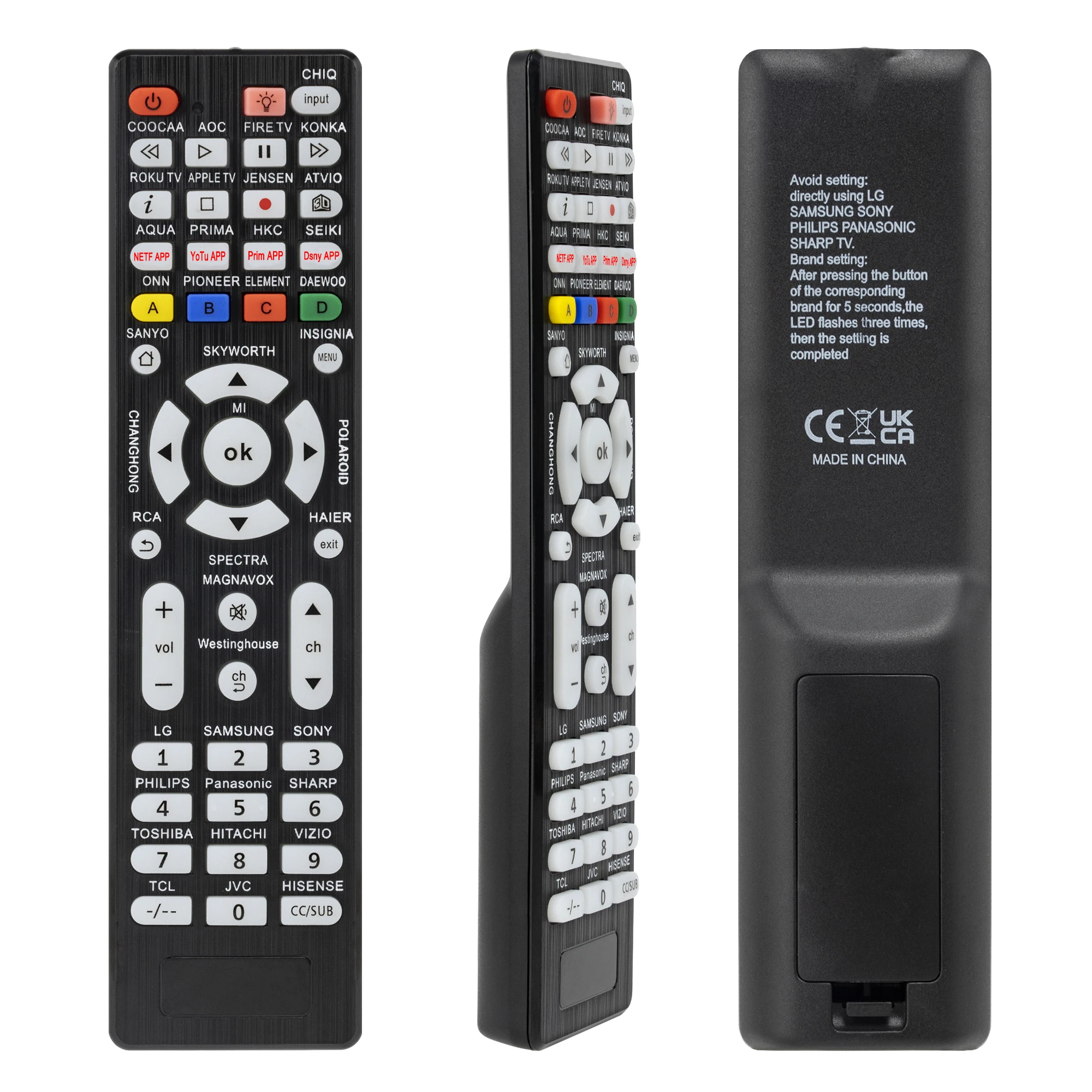 Universal Remote Control for Samsung Sharp Sony Philips TCL Vizio Konka ...