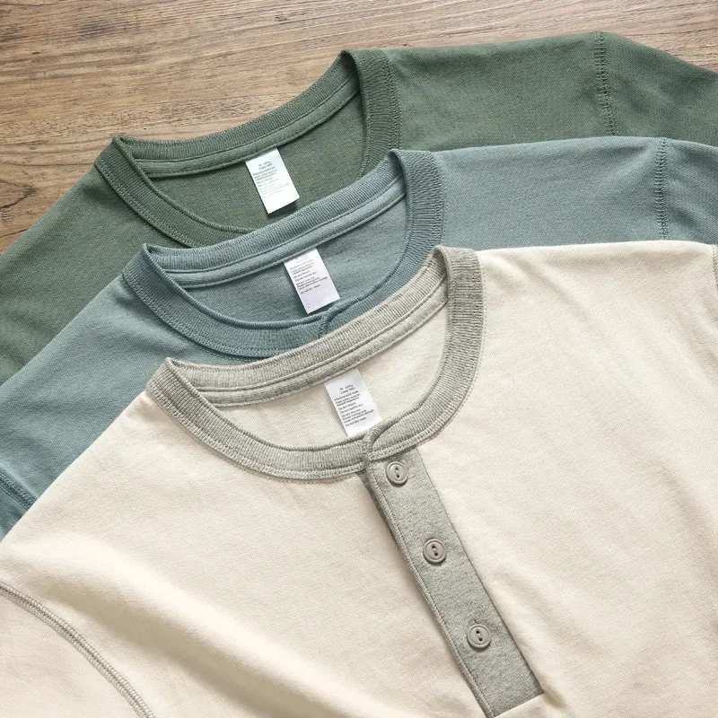 Three Needle American Retro Heavy T-shirt Men's Amikaji Pure Cotton ...