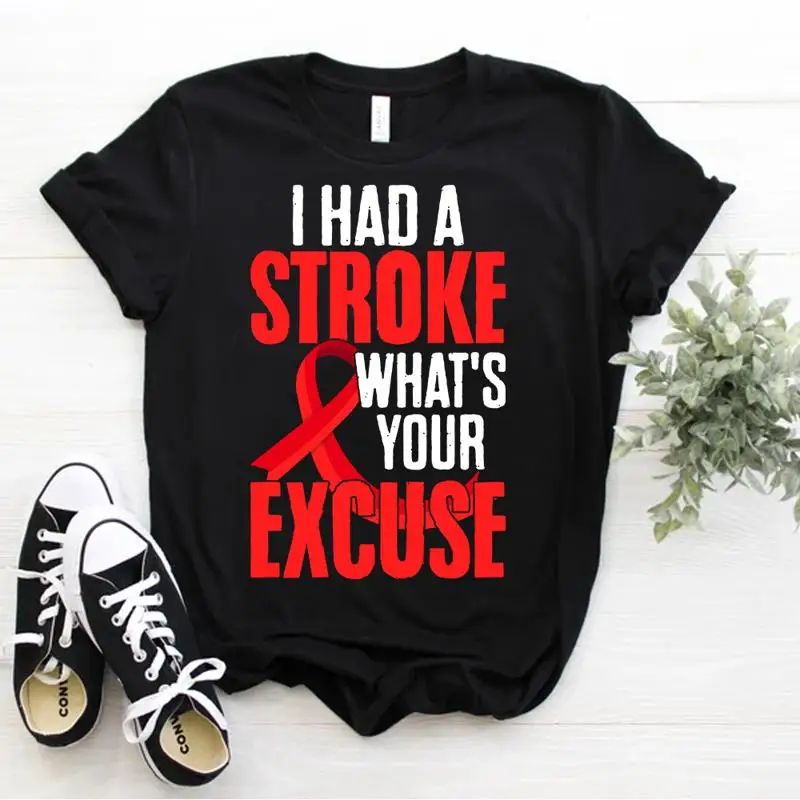 Funny Stroke Survivor Ribbon I Had Stroke What s Your Excuse T shirt ...