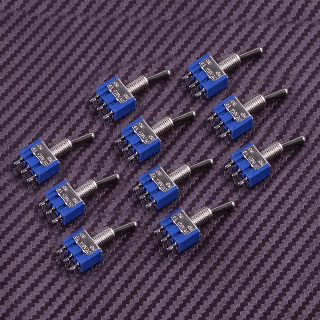 10Pcs-SPDT-Mini-Toggle-Switch-3-Pin-2-Position-ON-ON-Fit-for-Car-Boat ...