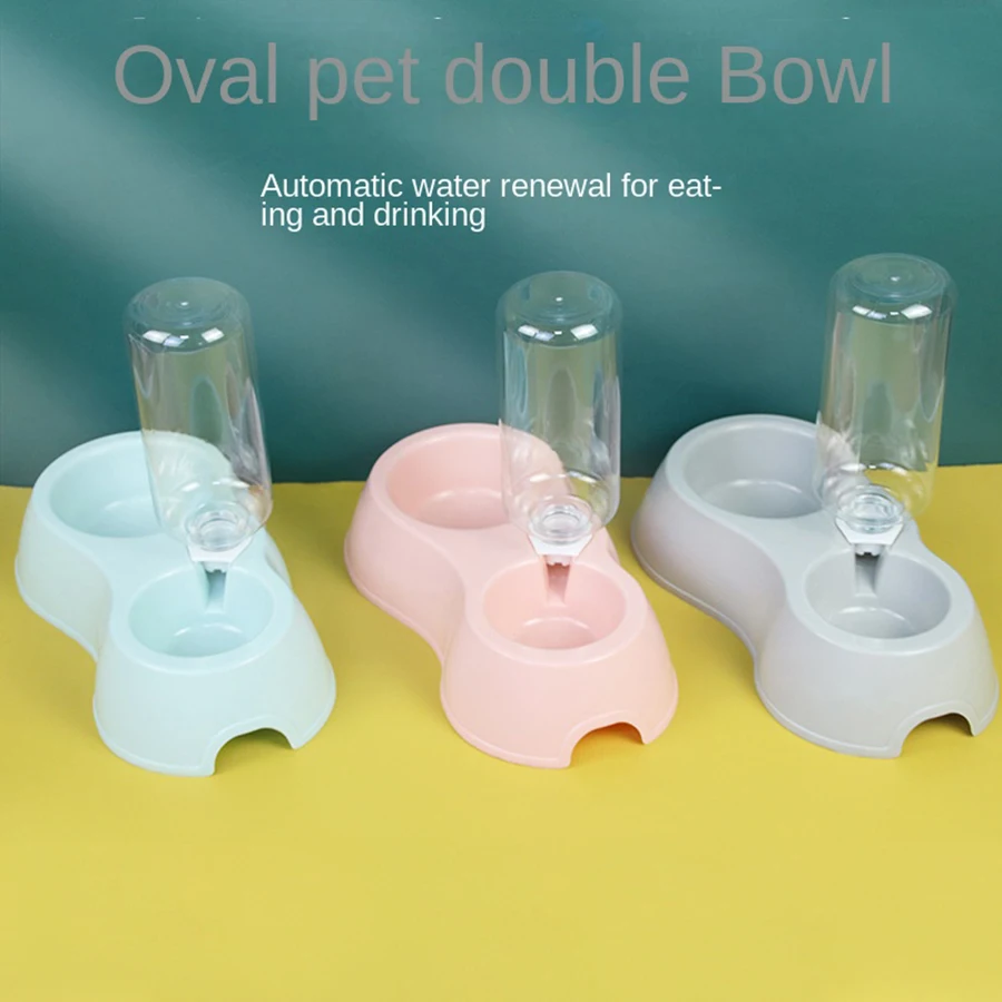 Cat Bowl, Cat Eating and Drinking Water All-In-One Pet Double Bowl ...