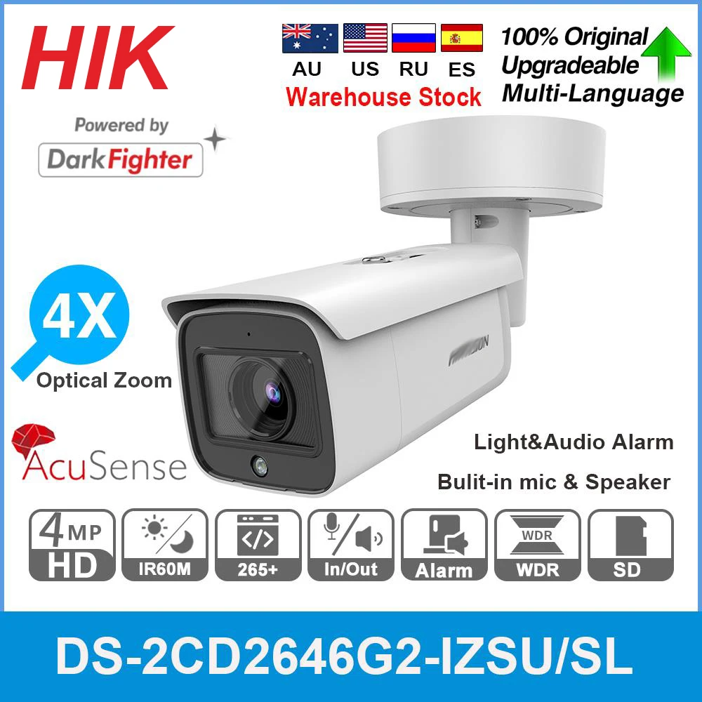 Hikvison-4MP-AcuSense-IP-Camera-DS-2CD2646G2-IZSU-SL-Mic-Speaker-4X ...