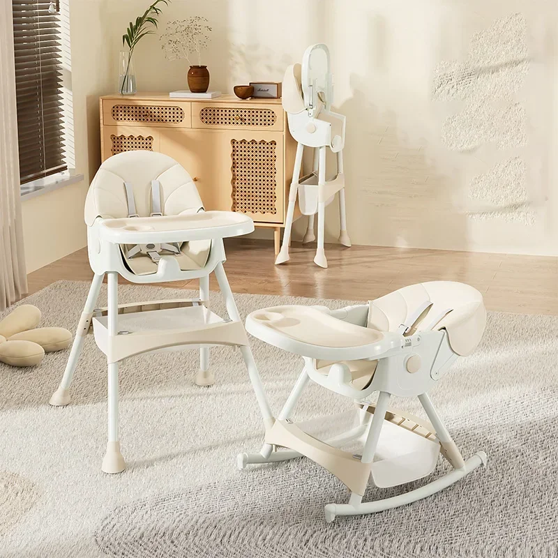 Adjustable Kids High Chair with Tray Lie Flat Rocking Dining Chair for ...