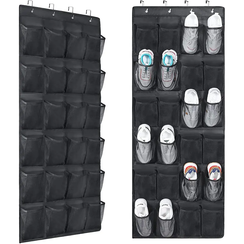24-Pocket-Over-The-Door-Shoe-Organizer-Storage-Bag-For-Shoes-Sturdy ...