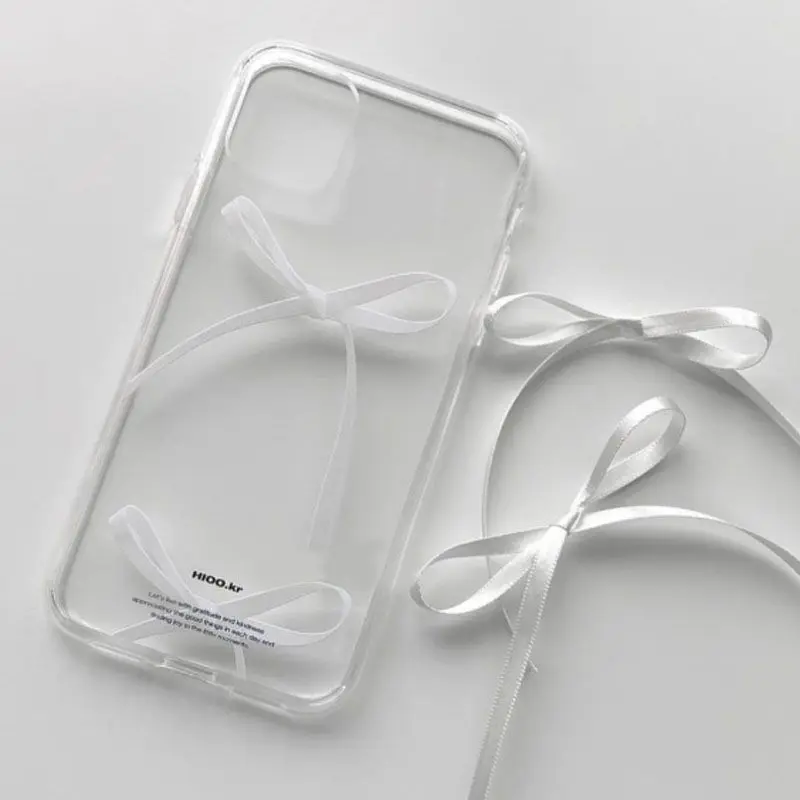 Cute White Bow Phone Case for IPhone 15 14 11 12 13 Pro Max Korean ...