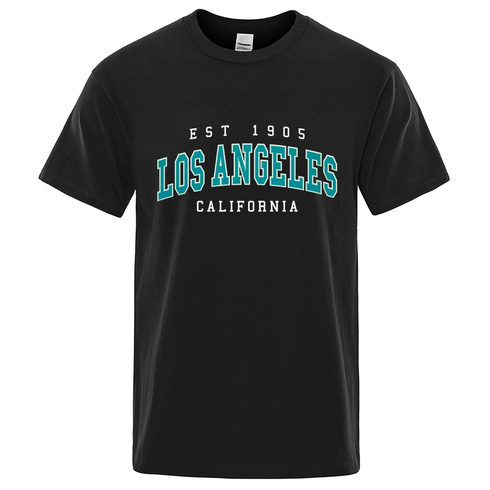 Est 1905 L0S Angeles California Letter Graphic Print T Shirt Men ...