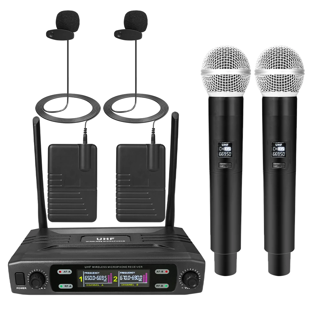 Dual Wireless Microphone Bodypack | Wireless Microphone Uhf Receiver - Uhf Wireless - Aliexpress
