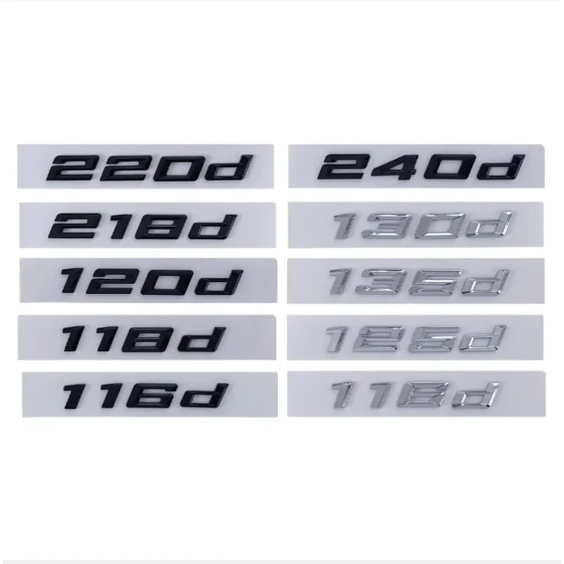 3d-ABS-Chrome-Black-Car-Letters-Sticker-For-BMW-116d-118d-120d-125d ...