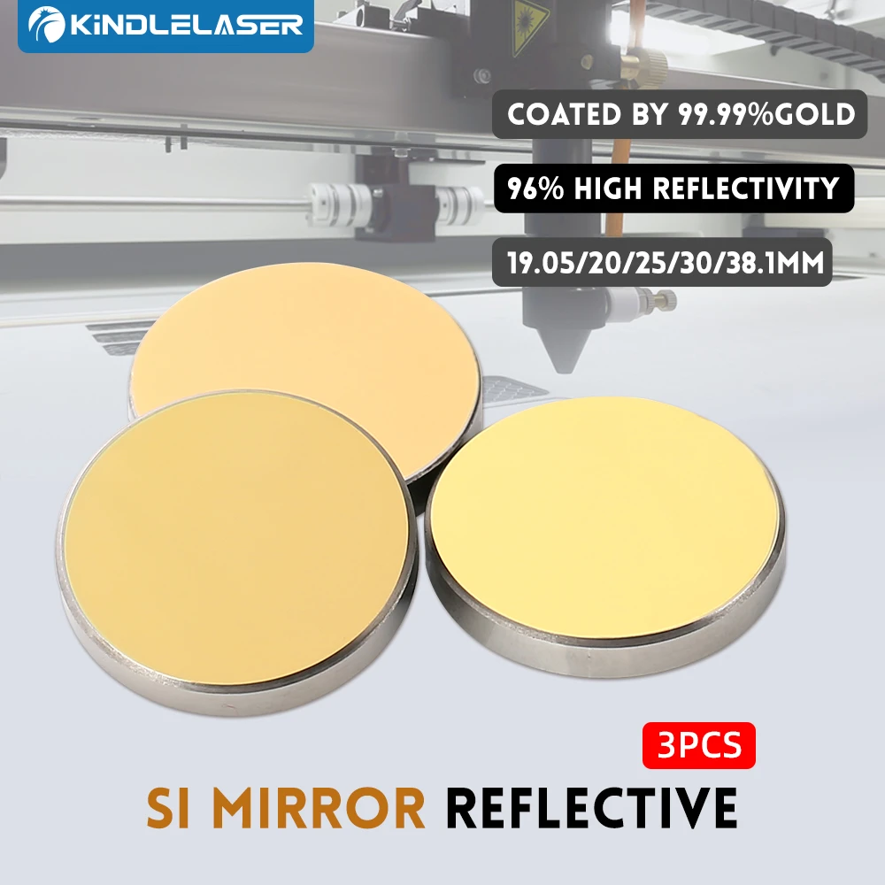 3PCS Co2 Lens Si reflective Mirrors for Laser Engraver Gold-Plated ...