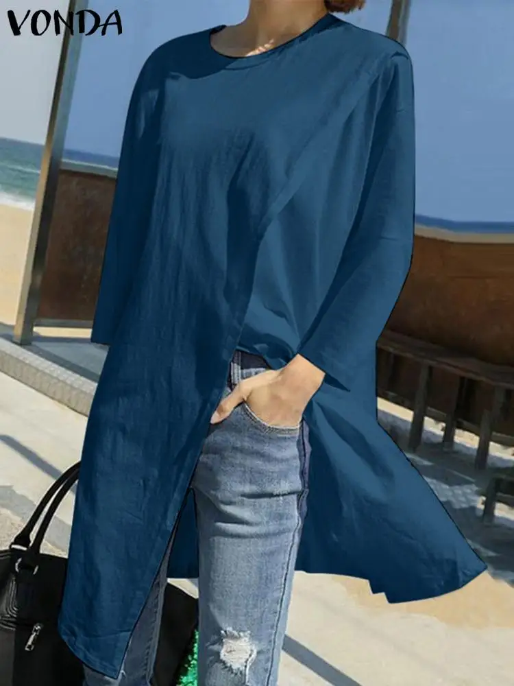 VONDA-2024-Autumn-Women-Long-Sleeve-Blouses-Fashion-Casual-Tops-White ...