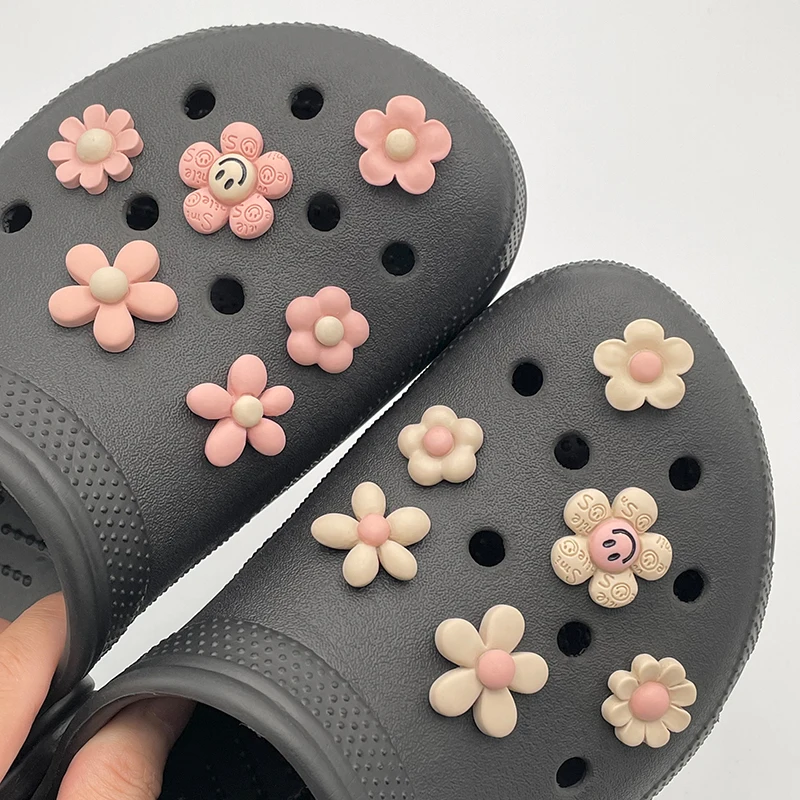 6-12Pcs-Maillard-Color-Brown-Theme-Flowers-Shoe-Decoration-Charms-For ...