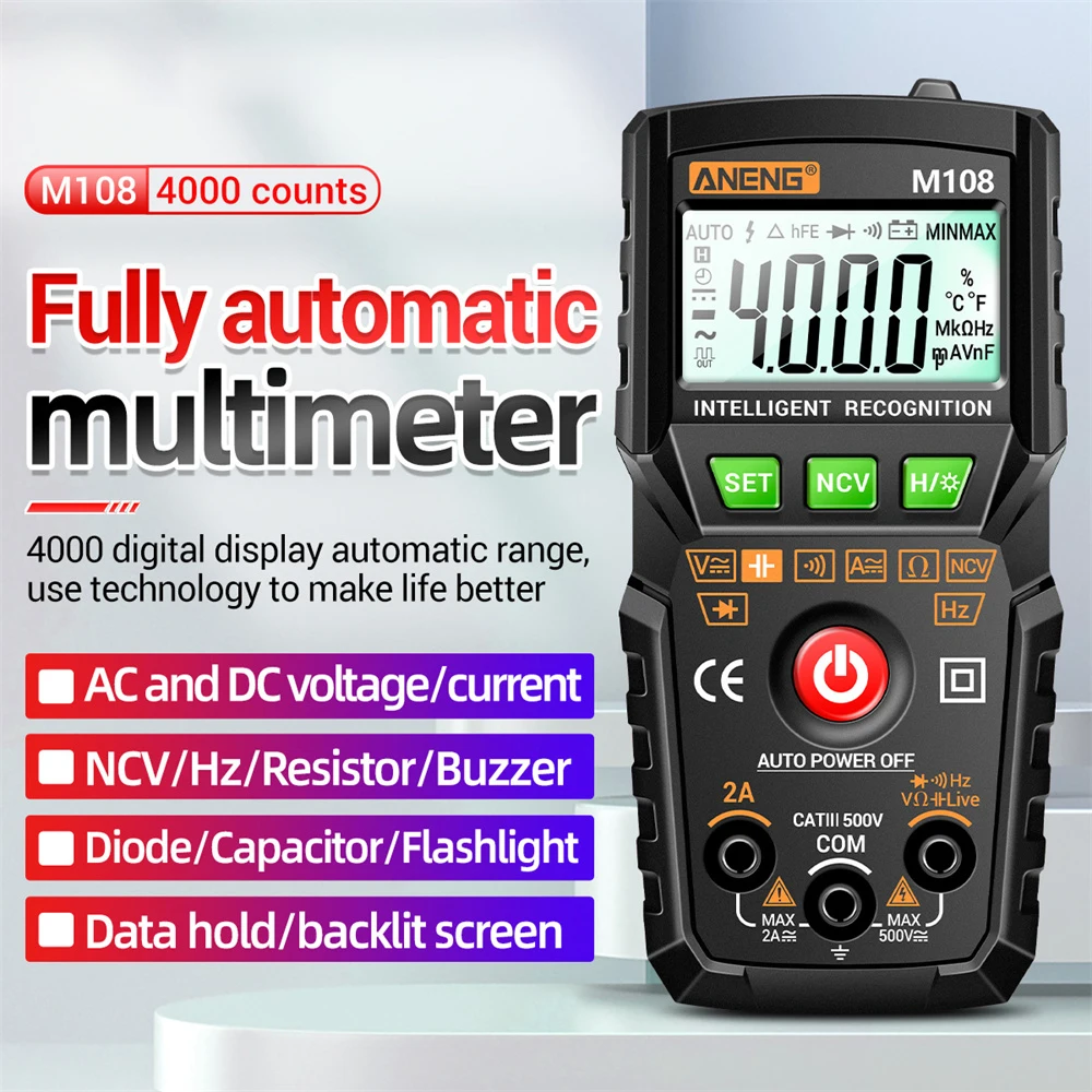 M107-Professional-Digital-Smart-Multimeter-AC-DC-Voltage-Current ...