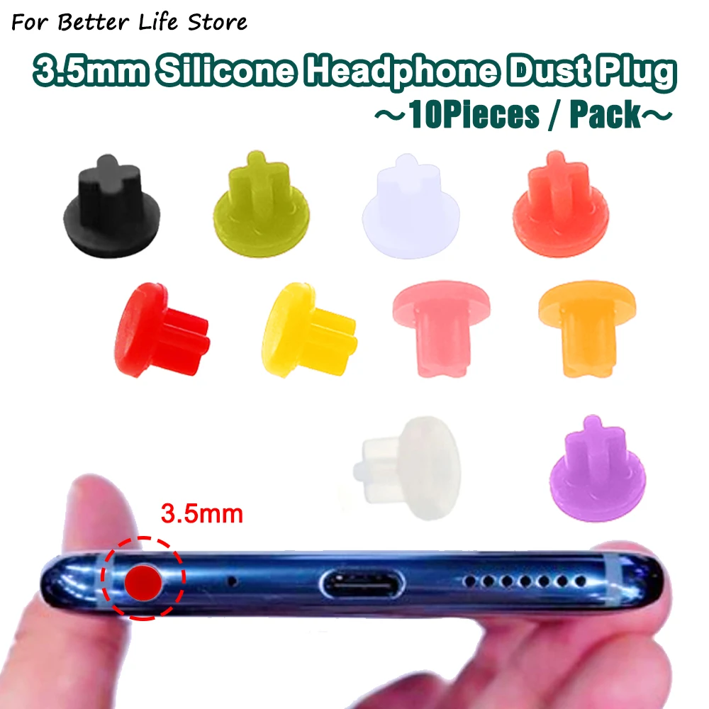 10pcs-Pack-0-95G-10Colour-3-5mm-Silicone-Headphone-Dust-Plug-Jack-Hole ...