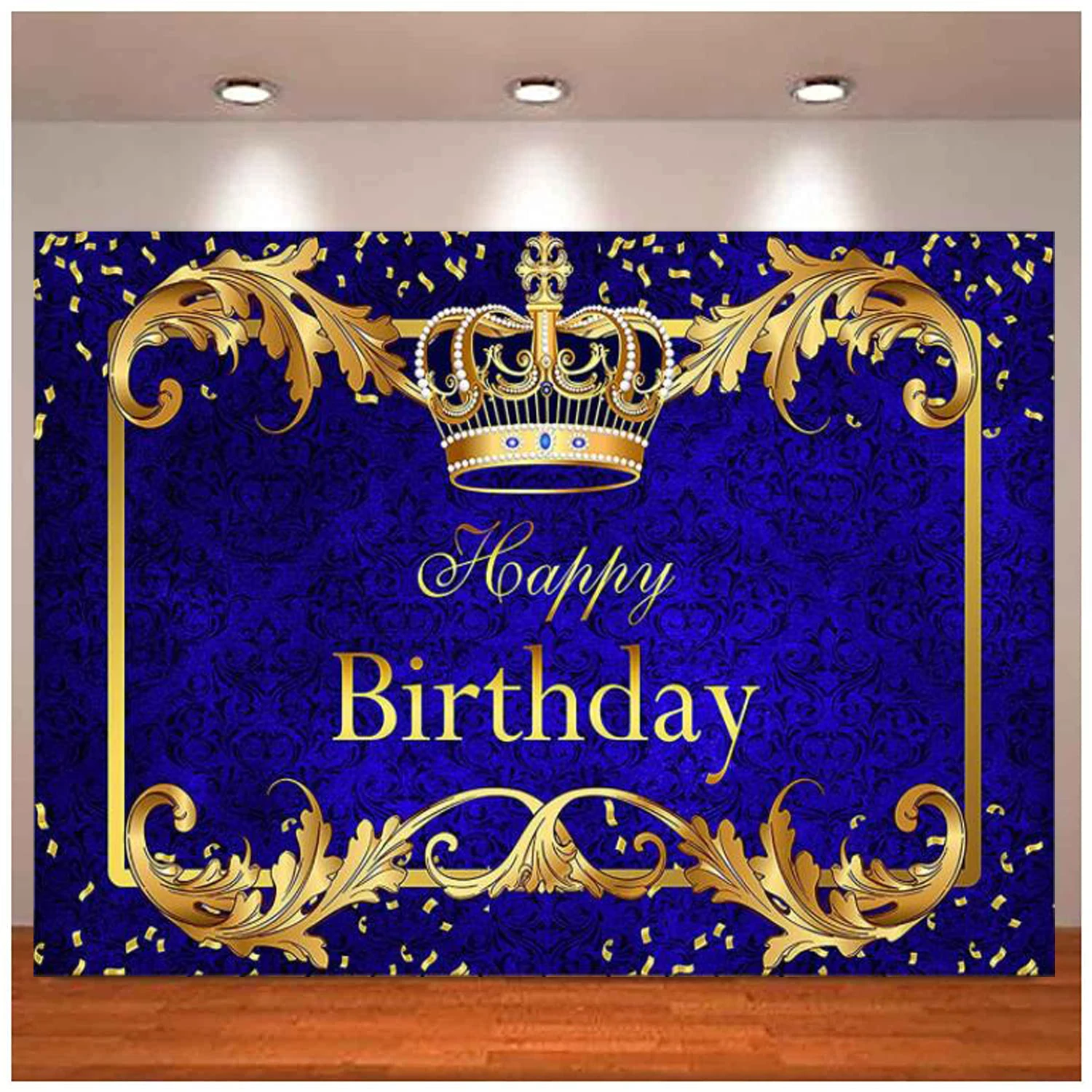 Royal Prince Backdrop Happy Birthday | Royal Blue Gold Backdrop Prince ...