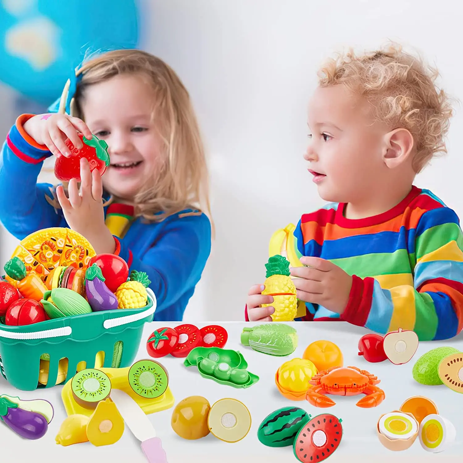 Food-Toy-Fruit-Vegetable-Seafood-Pizza-Hamber-Cutting-Toys-Educational ...