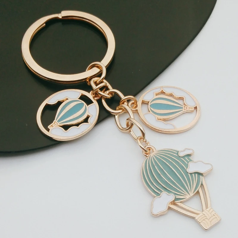 Lovely-Hot-Air-Balloon-Keychain-Cloud-Key-Ring-Enamel-Key-Chains-For ...