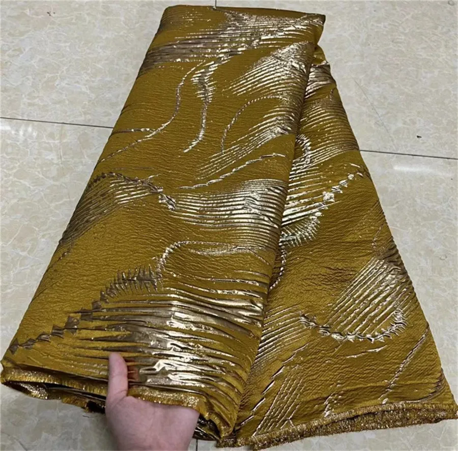 Fashion-Brocade-Jacquard-Fabric-5Yard-African-Woman-Gilding-Lace ...