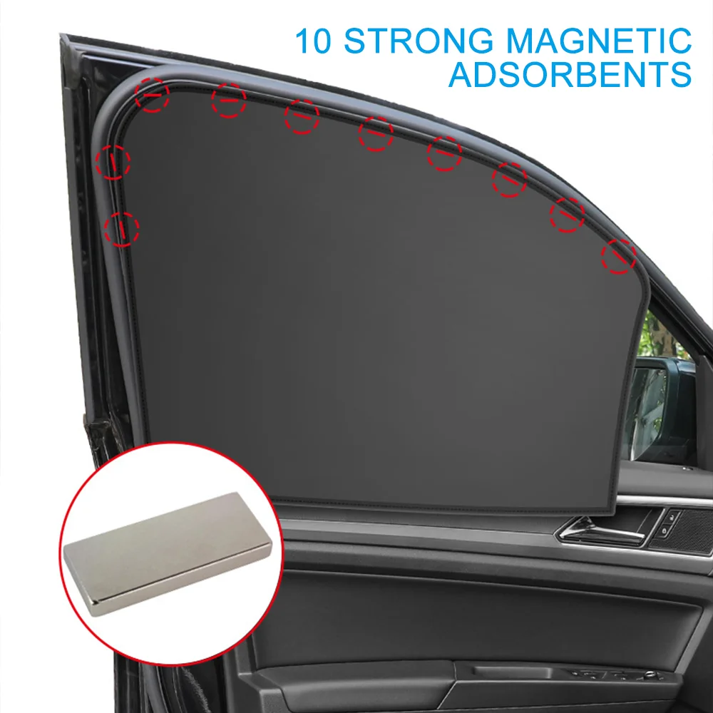 Magnetic-Car-Sunshade-Cover-Side-Rear-Window-Curtain-Black-Mesh-Sun ...