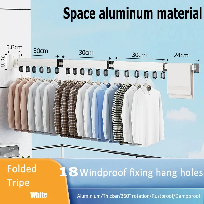 Space-Saver-Clothes-dryer-White-Aluminum-Alloy-Folding-Drying-Rack ...