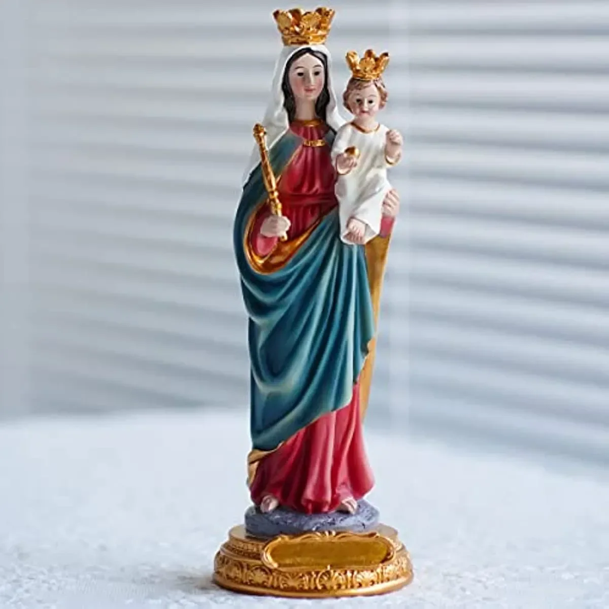 Estatua-de-resina-de-Mary-Help-of-cristiano-regalo-religioso-pintado-a ...