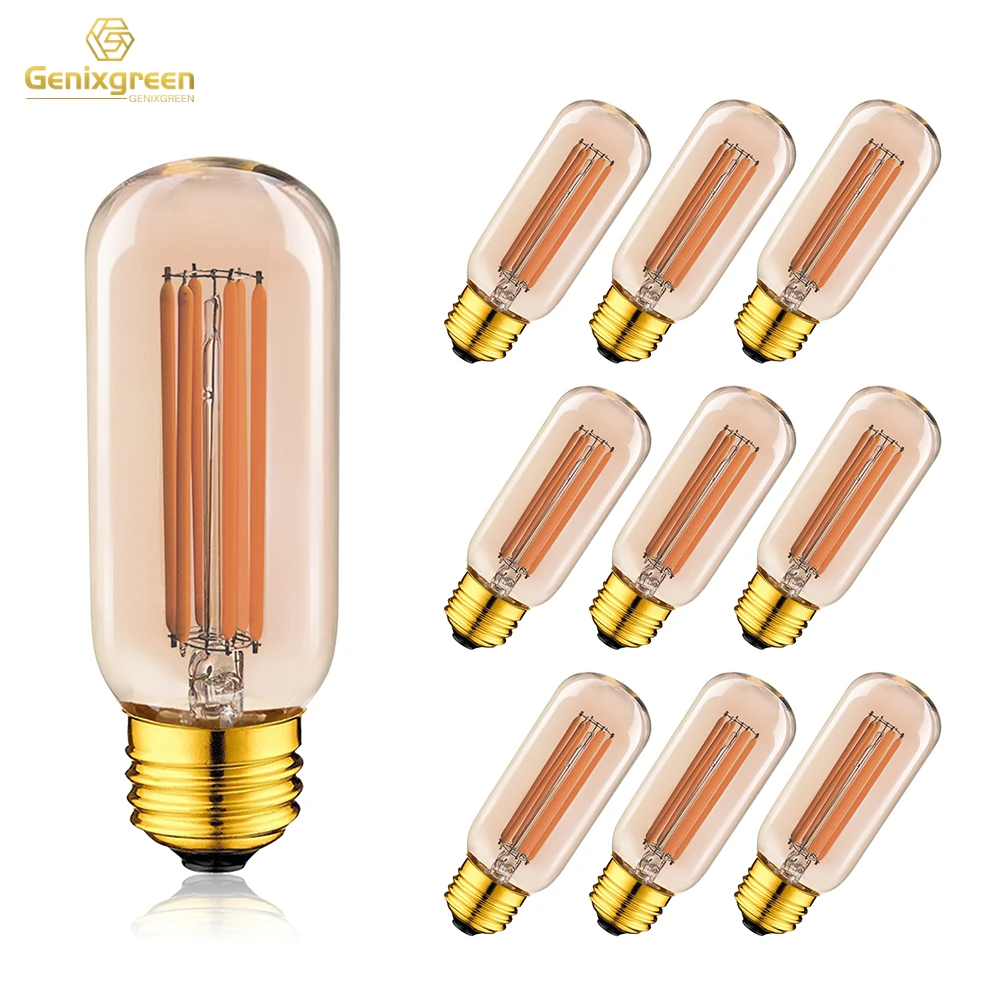 Vintage T45 Dimmable LED Long Tube Bulb 6W E27 110V 220V 2200K Warm ...